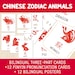 Chinese Zodiac Animals - Chinese Mandarin& English - Bilingual, Three ...