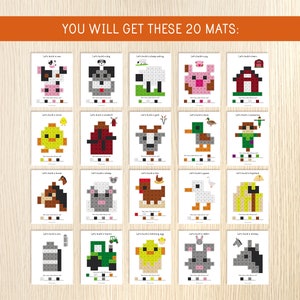 Farm & Farm Animals Snap Cubes Mats - Connecting Cubes Mats - Preschool ...