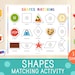 Shapes Matching Activity, Matching Game for Kids, Math Worksheet ...