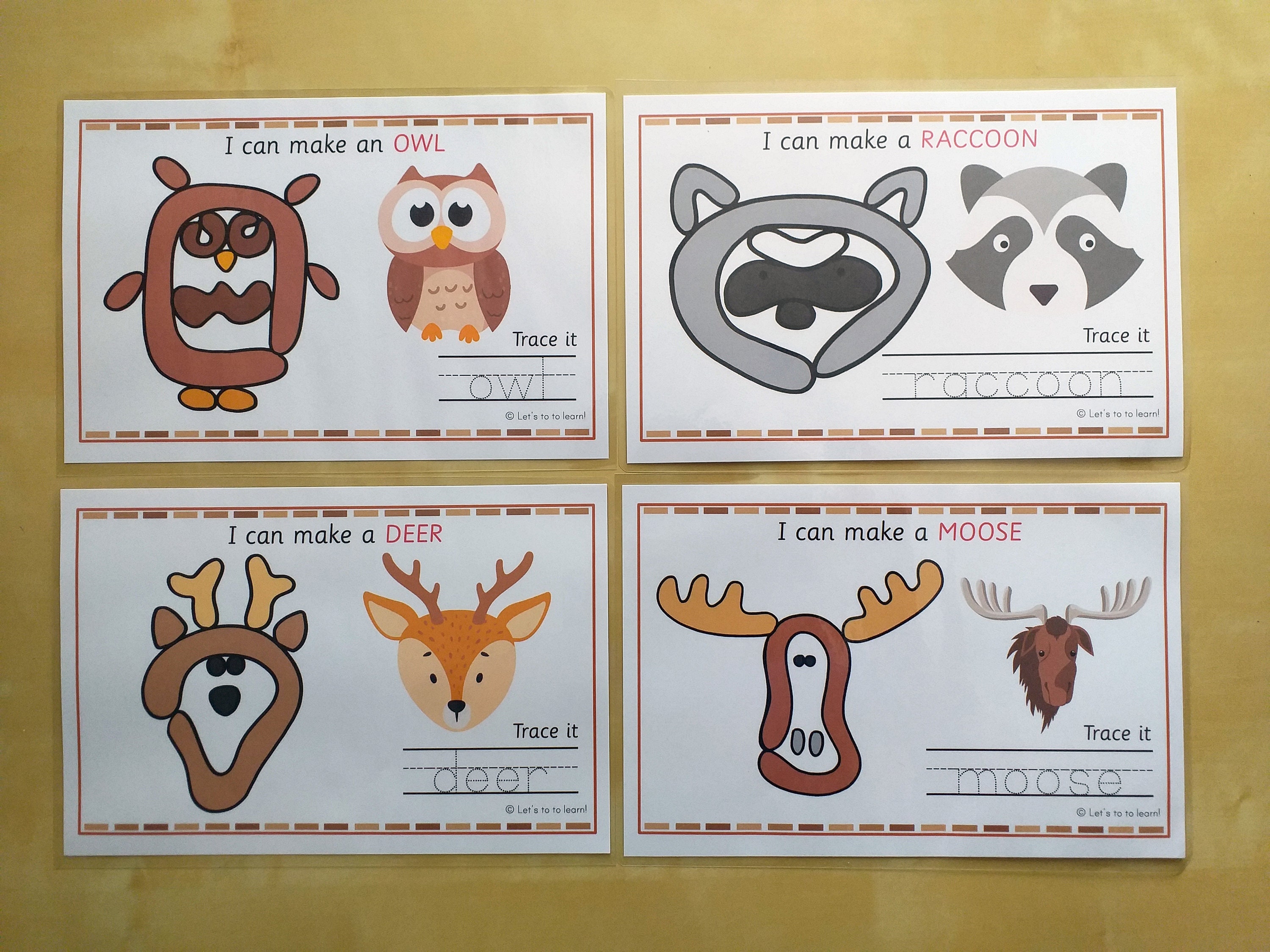 Forest Animals Playdough Mats Play Dough Activities - Etsy