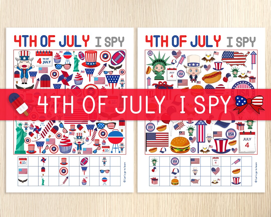 4th of July I Spy, Independence Day Party, Seek & Find, Look and Find ...