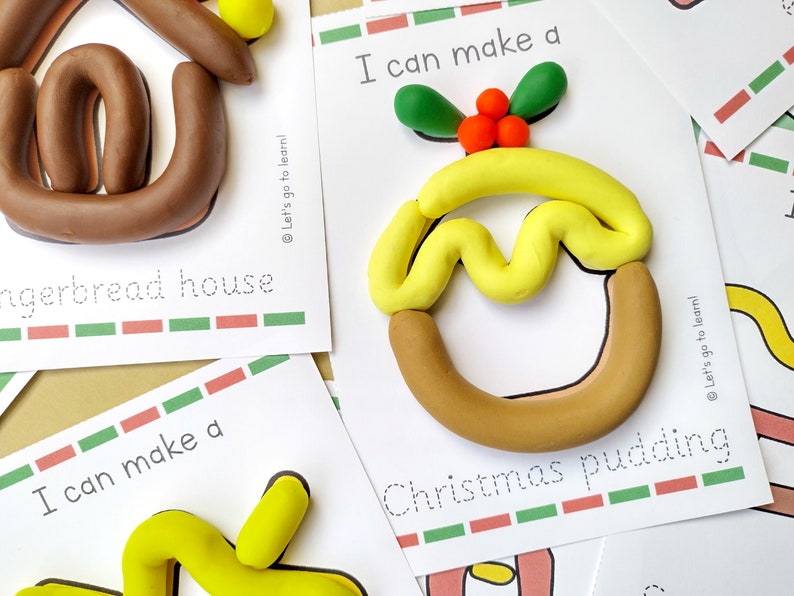 Christmas Playdough Mats, 40 Visual Cards, Play Doh, Toddler Activity ...