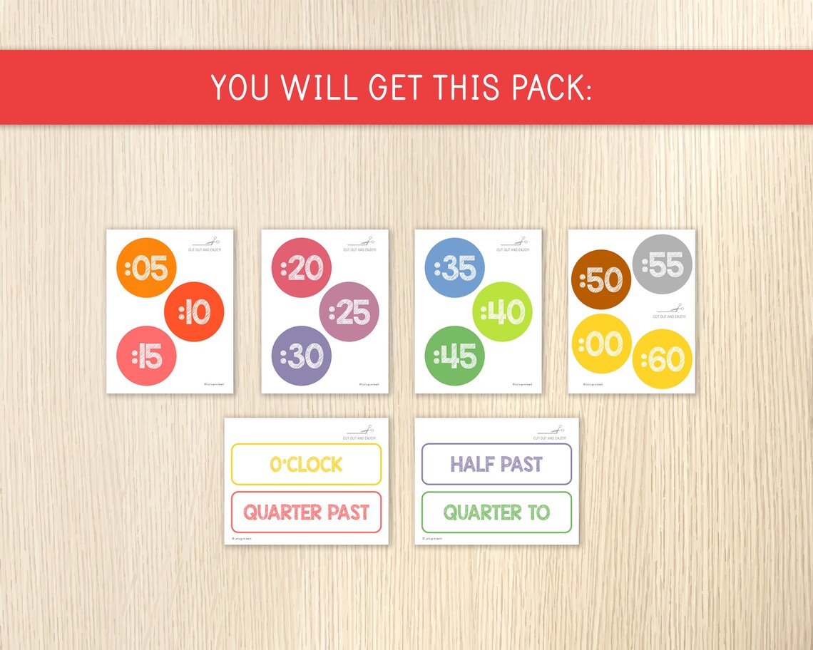 Clock Numbers and Labels Analog Wall Clock Classroom and - Etsy