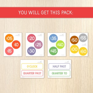 Clock Numbers and Labels, Analog Wall Clock, Classroom and Home Decor ...