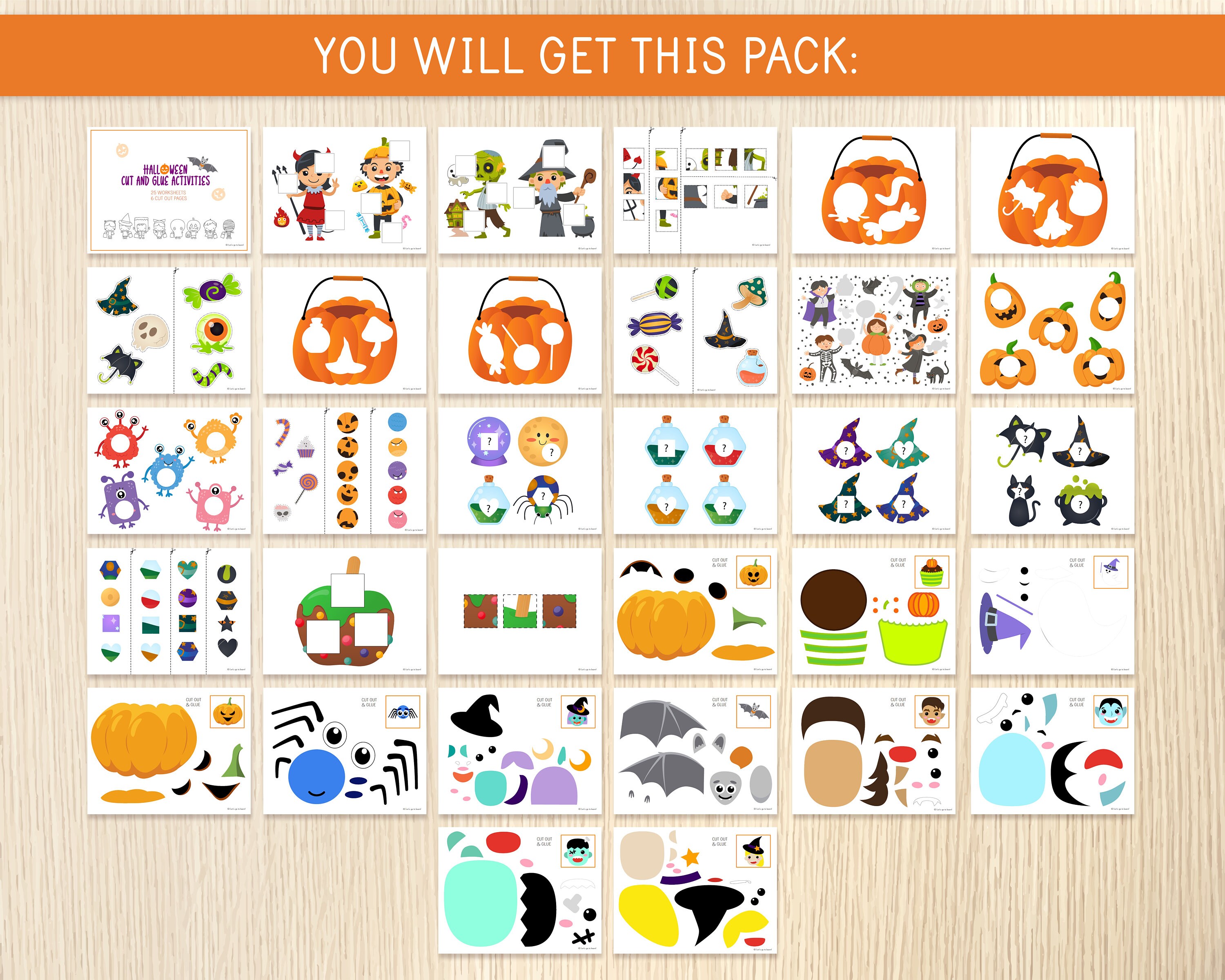 Halloween Cut & Glue Activities - Cutting Practice Games - Preschool ...