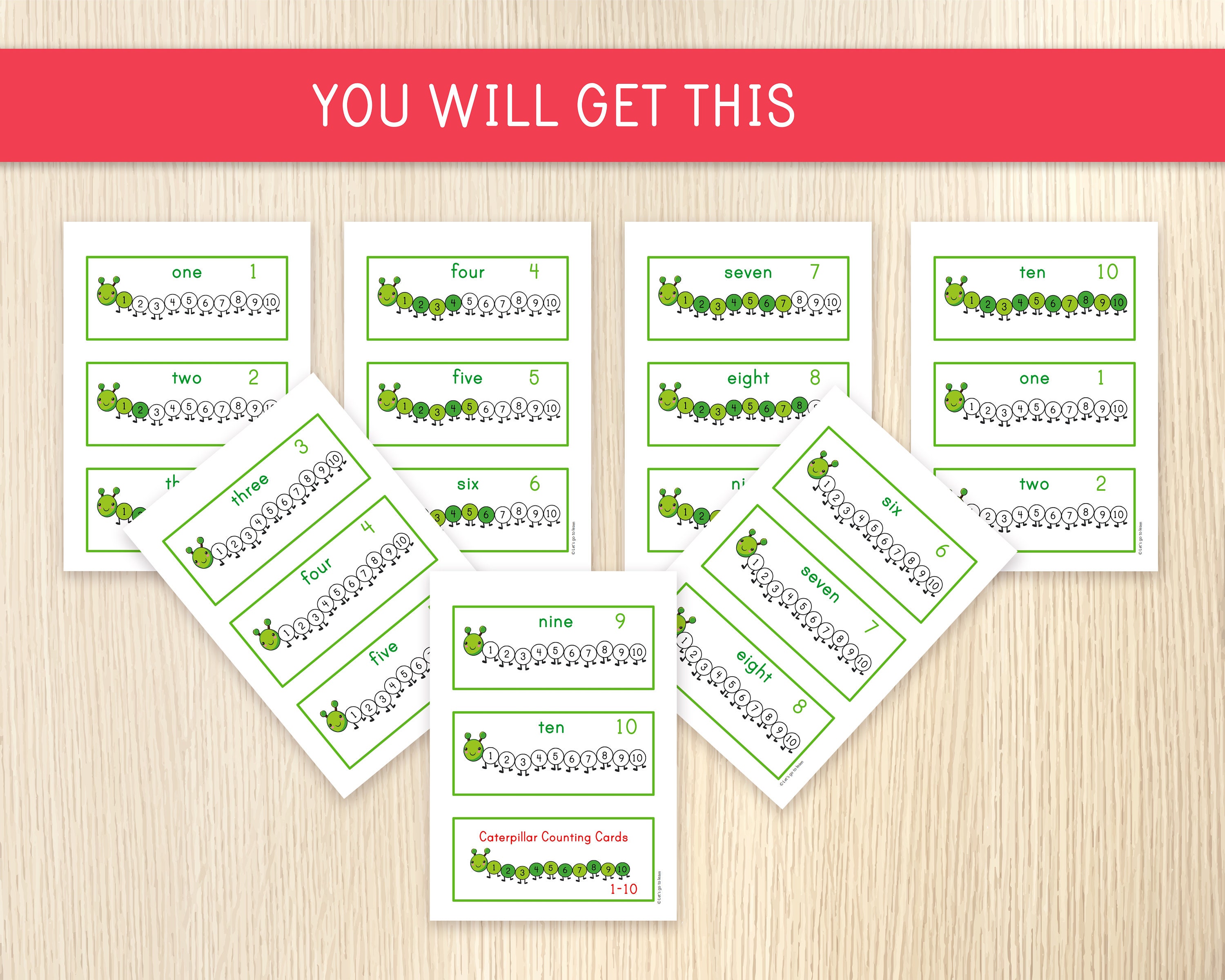 Caterpillar Counting Activity - Numbers for Kids - Counting Practice ...