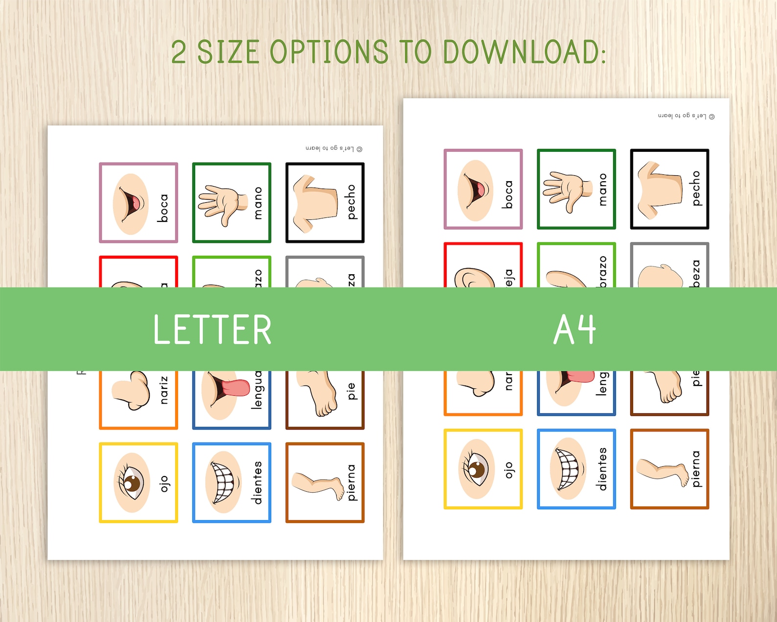 Body Parts Matching Activity IN SPANISH, Human Body, Toddler Busy Book ...