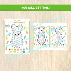Easter Roll a Bunny Peep Game - Easter Party Activity - Number & Shape ...