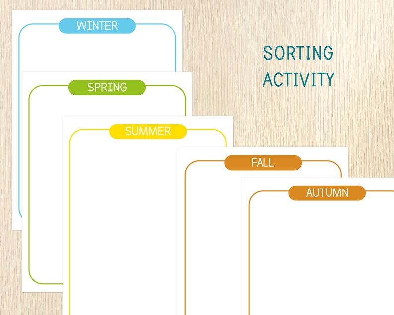 Seasons Matching Activity - Sorting Game - Sort by Seasons - Four ...