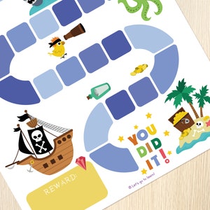 Pirate Reward Chart - Sticker Chart - Toddler, Preschool Kids - Letter ...