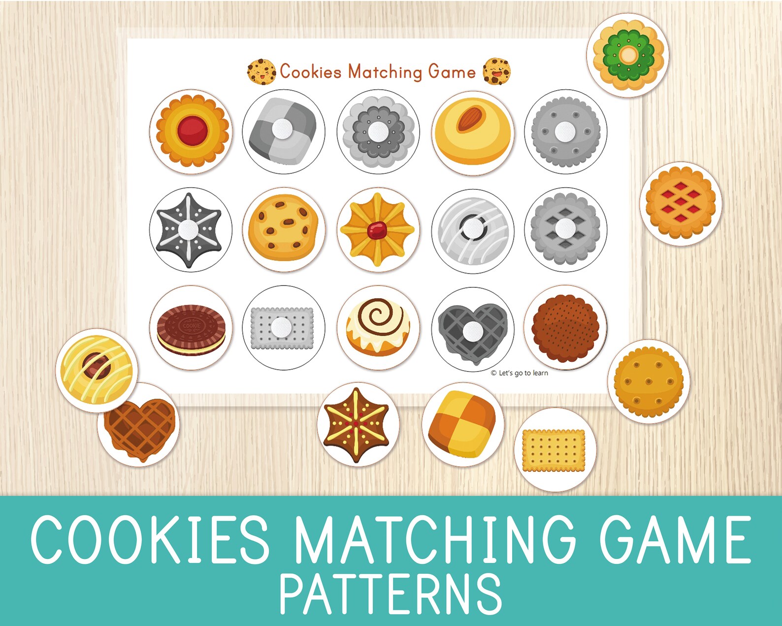 Cookies Matching Game, Pattern Match, Busy Book Page, Preschool ...