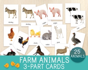 Farm 3 Part Cards - Etsy