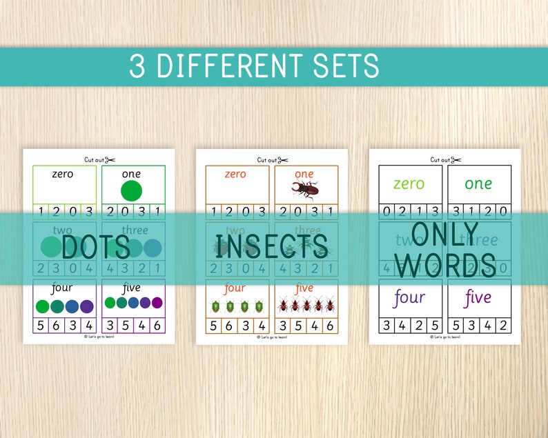 Number Words Clip Cards Count and Clip Cards Flashcards - Etsy