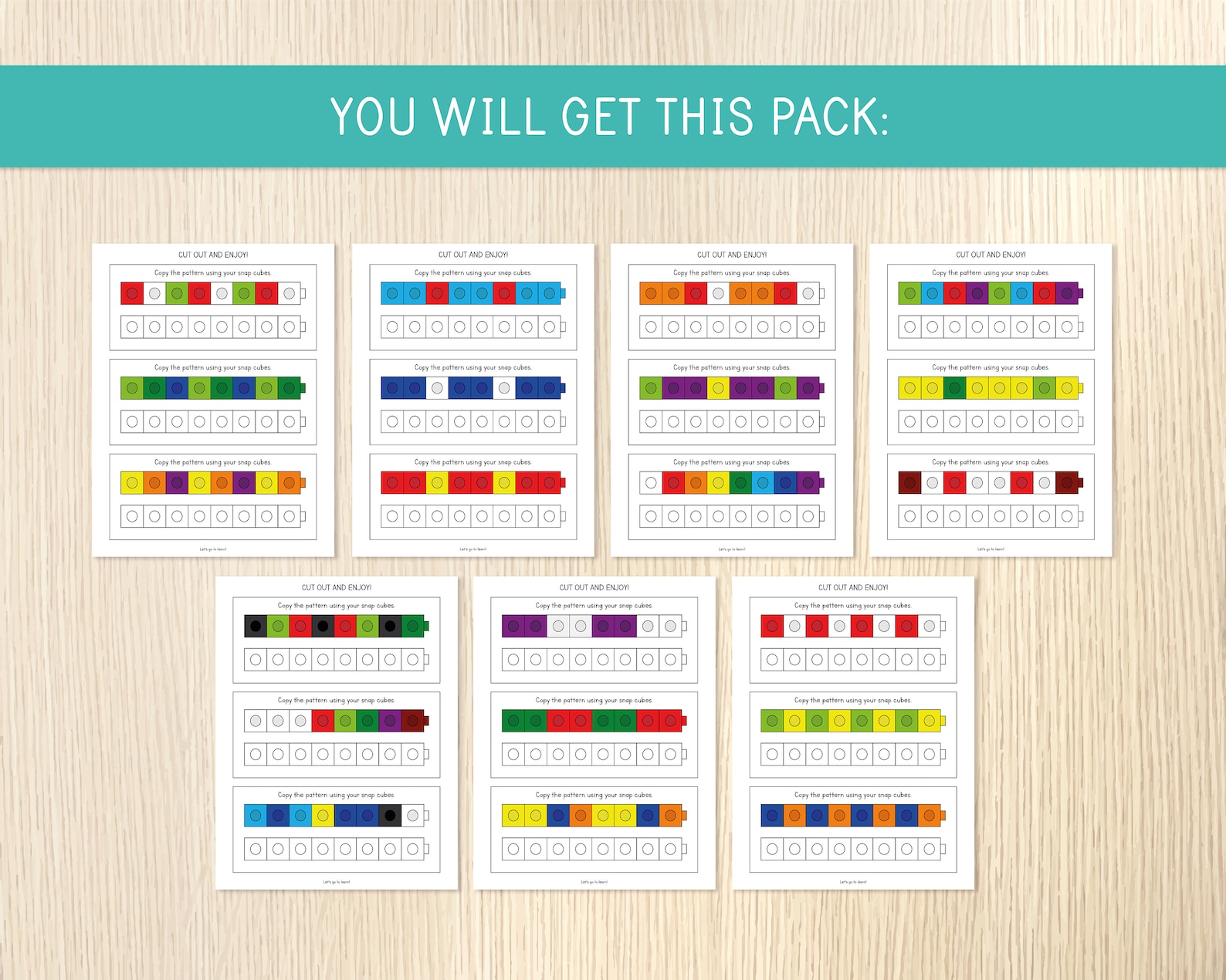 Patterns With Snap Cubes, Pattern Copy Cards, Counting or Connecting ...