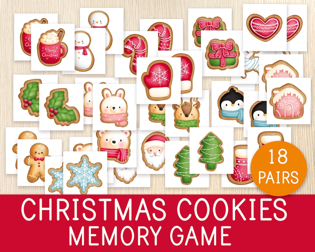 Christmas Cookies Memory Game - Christmas Matching Activity, Toddler ...