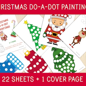 Christmas Do-a-dot Paintings, Toddler, Preschool Activity, Kindergarten ...