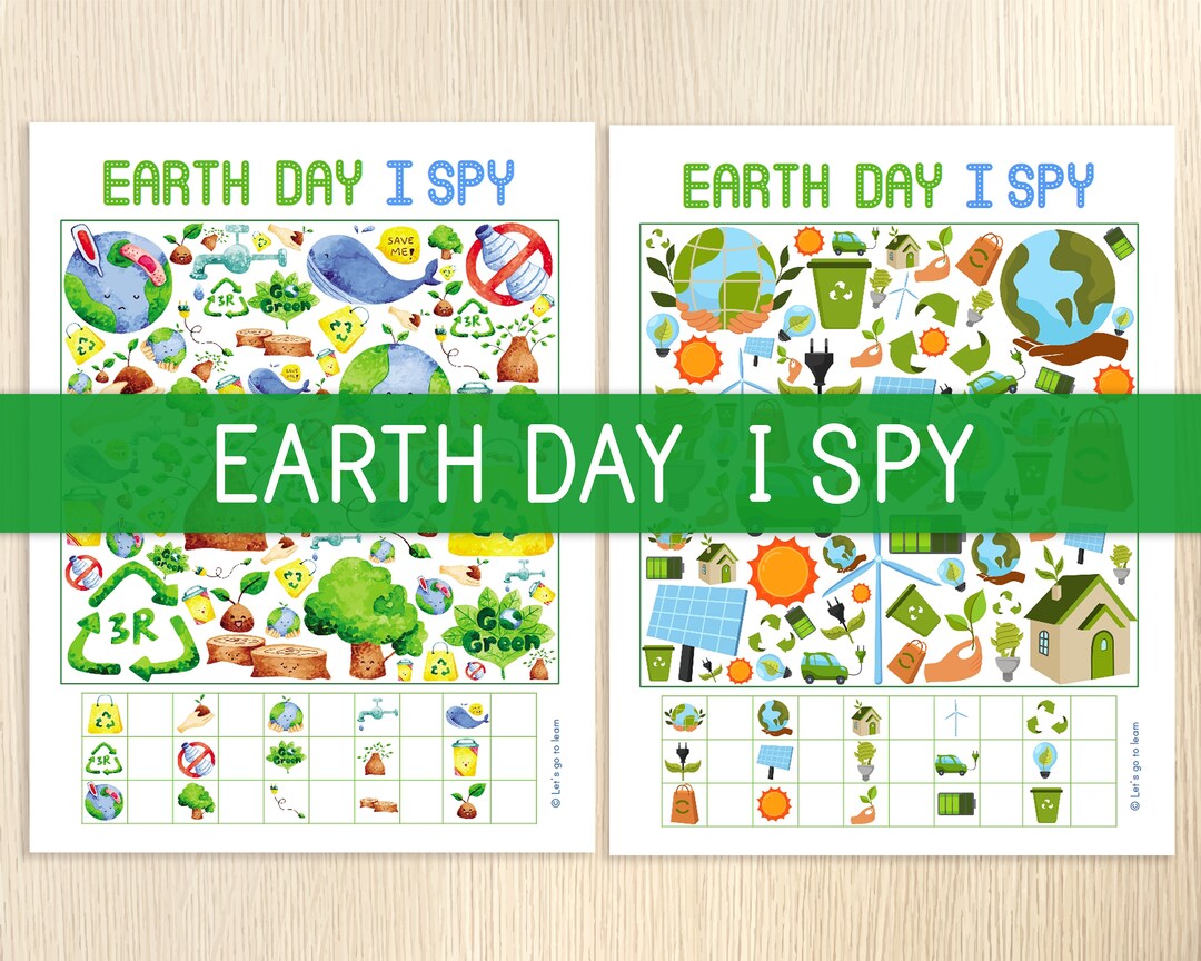 Earth Day I Spy - 2 Printable Games - Look & Find - Counting Game ...
