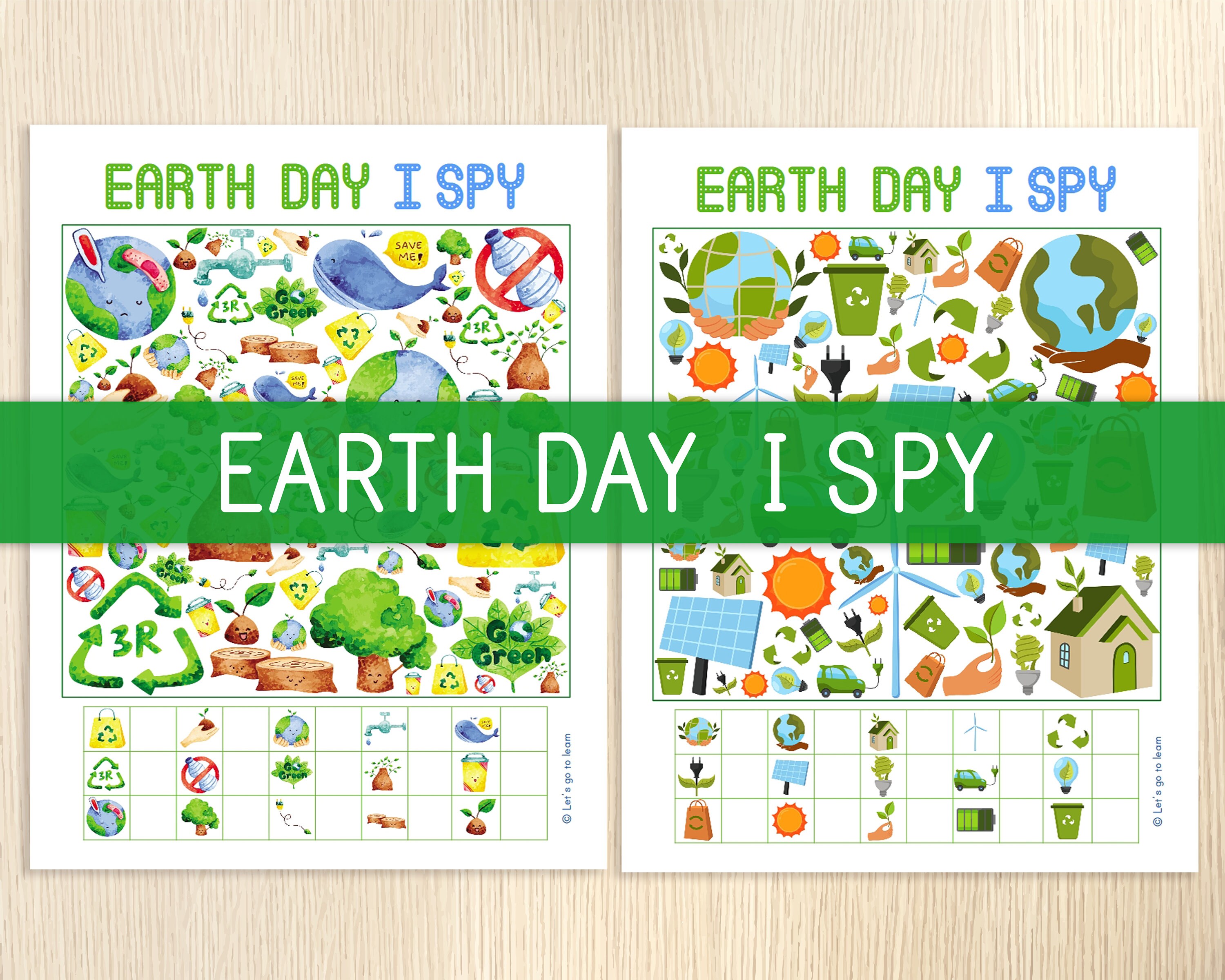 Earth Day I Spy 2 Printable Games Look and Find Counting | Etsy