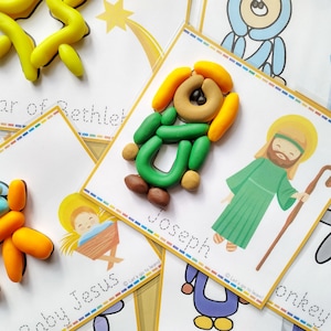 Nativity Playdough Mats, Christmas Characters, Play Doh Activity ...