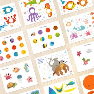 Sea Animals Cut & Glue Worksheets - Ocean Themed Craft Activities ...