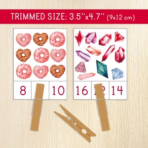 Valentine's Day Count and Clip Cards, Numbers 1-20, Valentine Activity ...