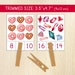 Valentine's Day Count and Clip Cards, Numbers 1-20, Valentine Activity ...