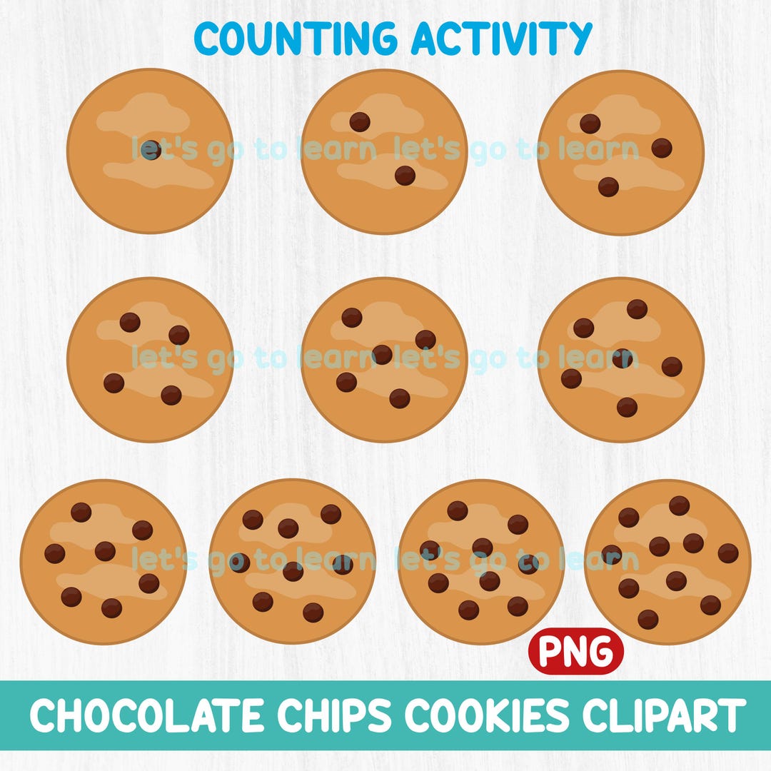 Chocolate Chips Cookies Clipart - Counting Activity - Preschool ...