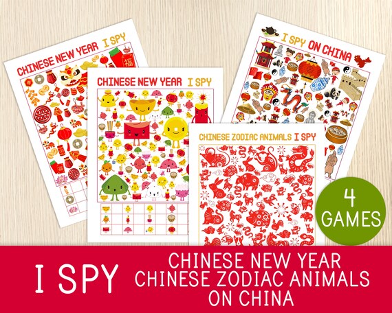 Chinese New Year I Spy Games Chinese Zodiac Animals Lunar | Etsy