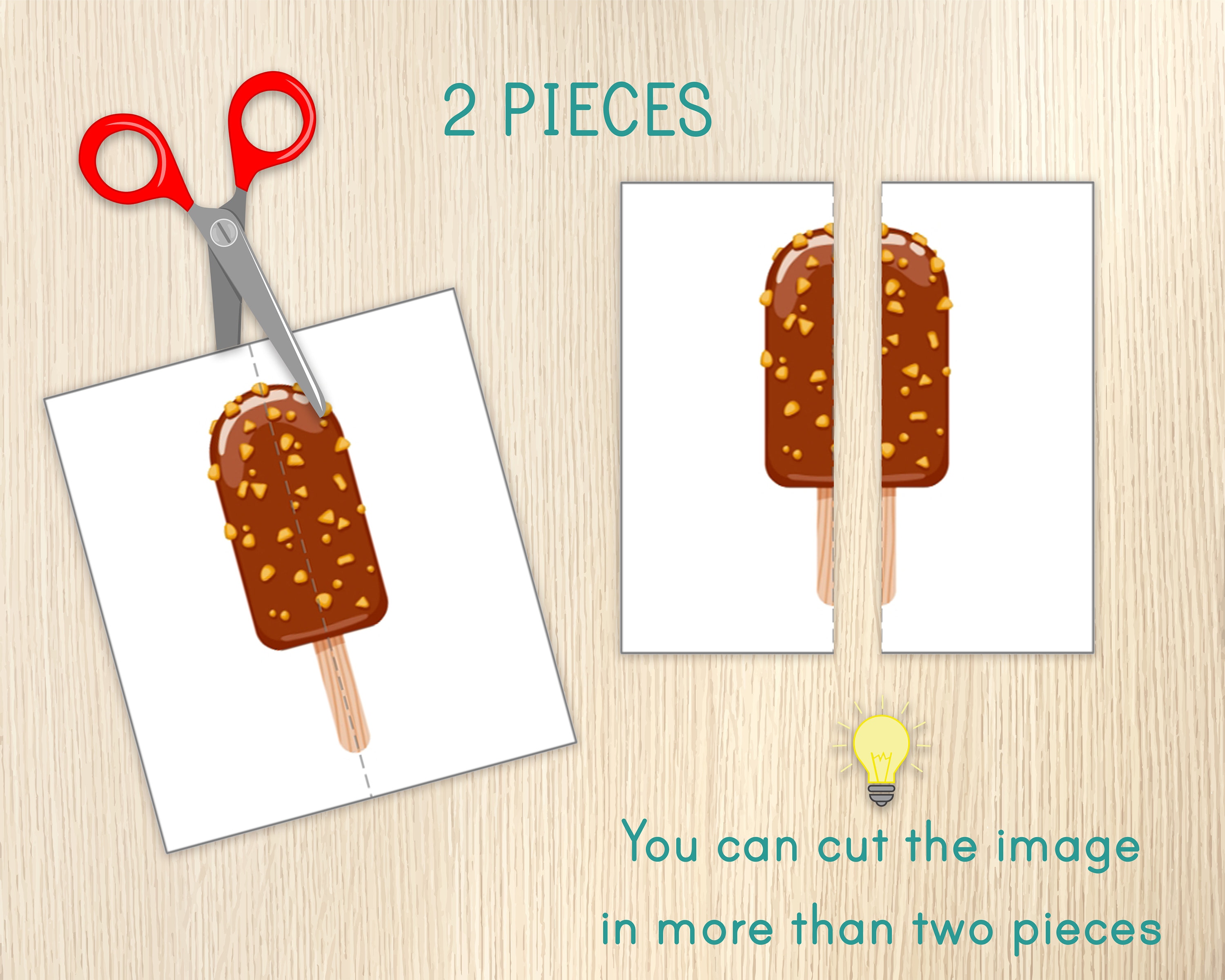 Ice Cream Matching Activity, 52 Puzzles, Popsicles, Toddler & Preschool ...