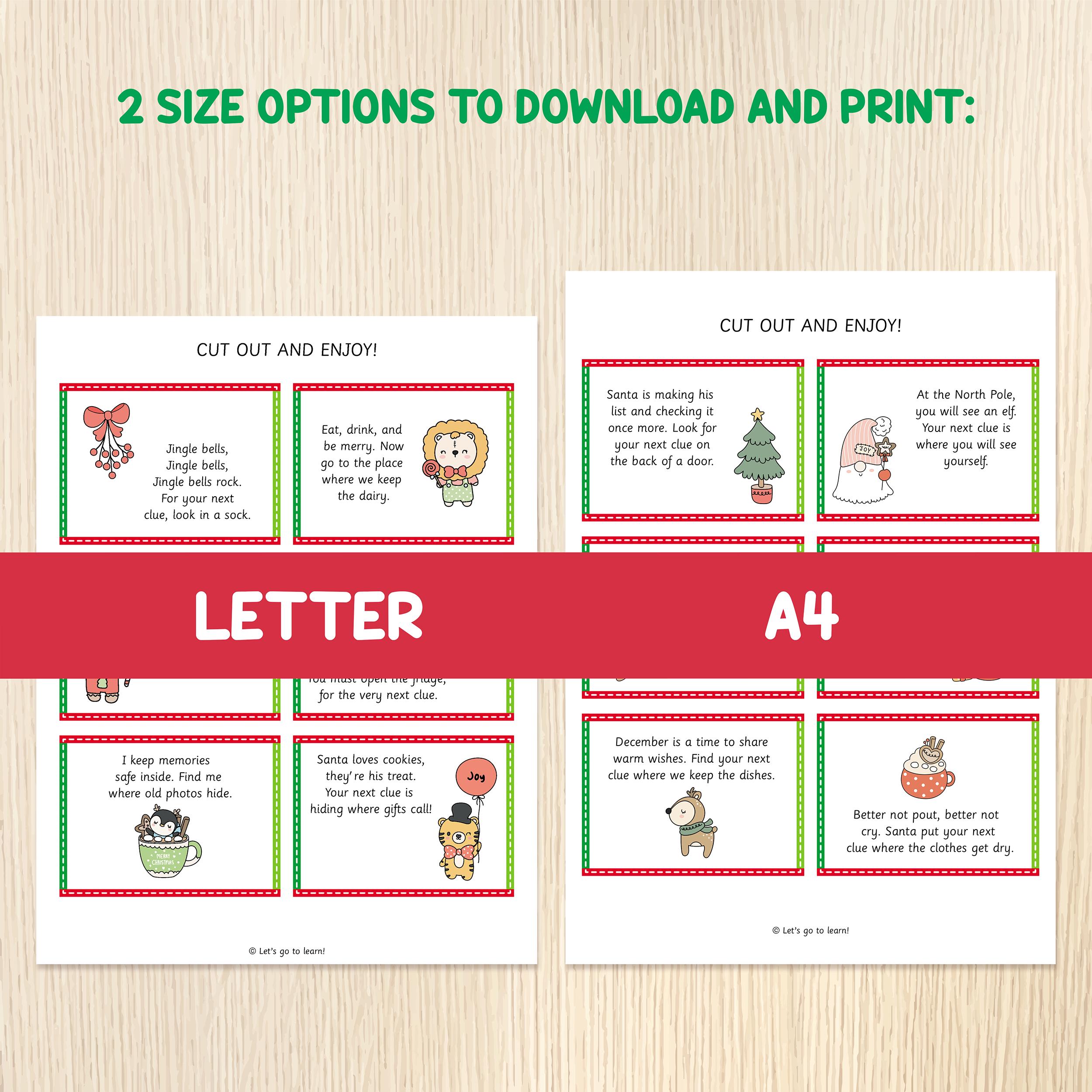 Christmas Scavenger Hunt for Kids - Indoor Christmas Treasure Hunt - 60 ...