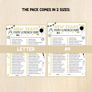 New Year's Photo Scavenger Hunt Game - Selfie Scavenger Hunt - New Year ...