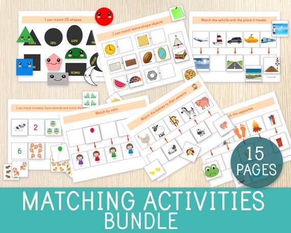 Matching Activity BUNDLE Matching Games Busy Book or | Etsy