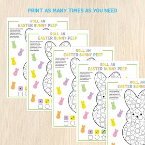 Easter Roll a Bunny Peep Game - Easter Party Activity - Number & Shape ...