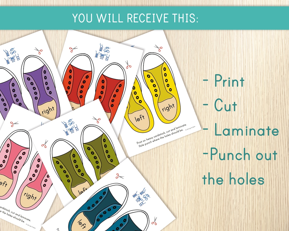 Shoe Lacing & Tying Practice - Shoelaces - Fine Motor Skills Activity ...