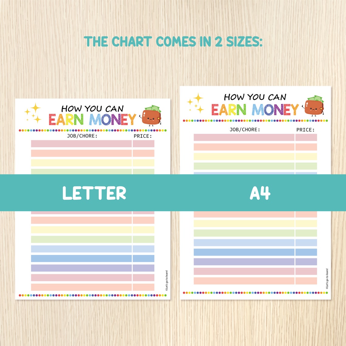 How to Earn Money Chore Chart, Editable Allowance Chore Chart for Kids ...