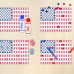 USA Flag Do-a-dot Activity, 4th of July, Independence Day Party Craft ...
