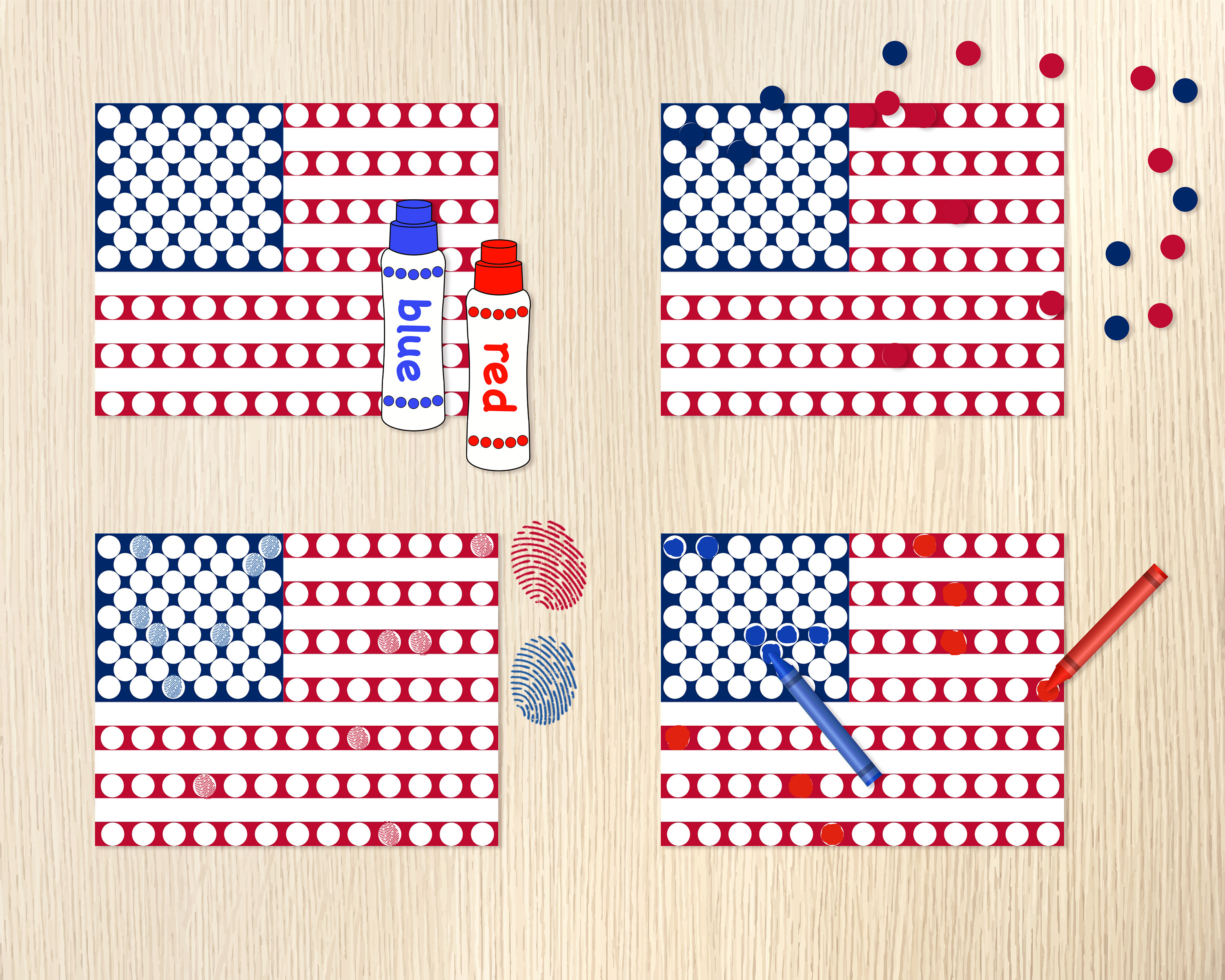 American Flag Dot To Dot 4th Of July Do A Dot Printables Gift Of