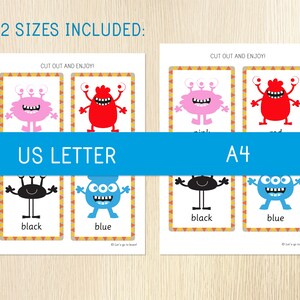Color Flashcards - Monsters - Colors for Toddlers - Learning Cards for ...