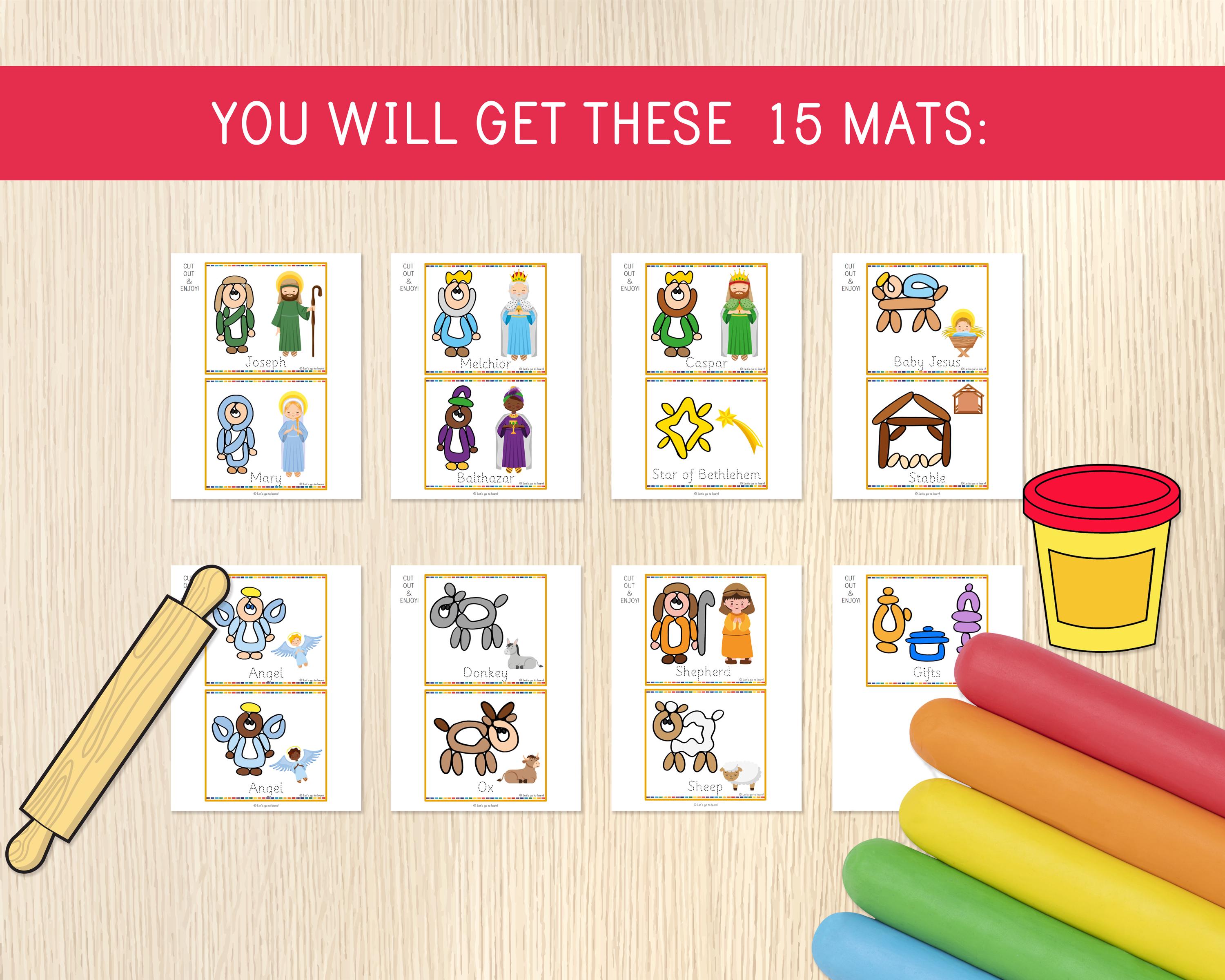 Nativity Playdough Mats, Christmas Characters, Play Doh Activity ...
