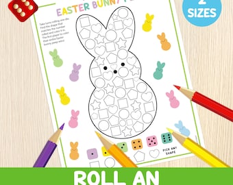 Easter Roll a Bunny Peep Game - Easter Party Activity - Number & Shape ...