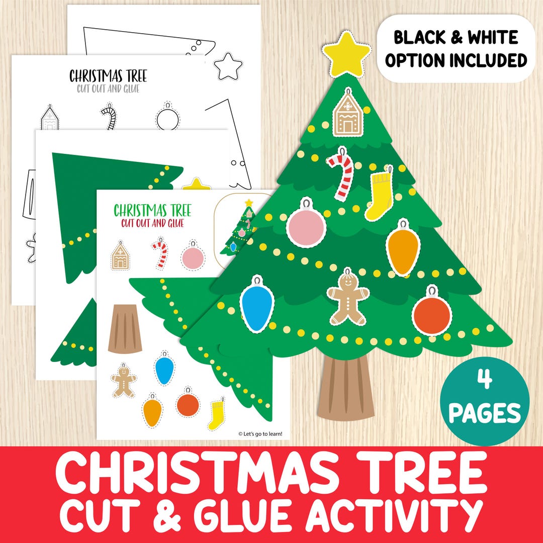 Christmas Tree Cut and Glue Activity – Build a Christmas Tree Craft ...