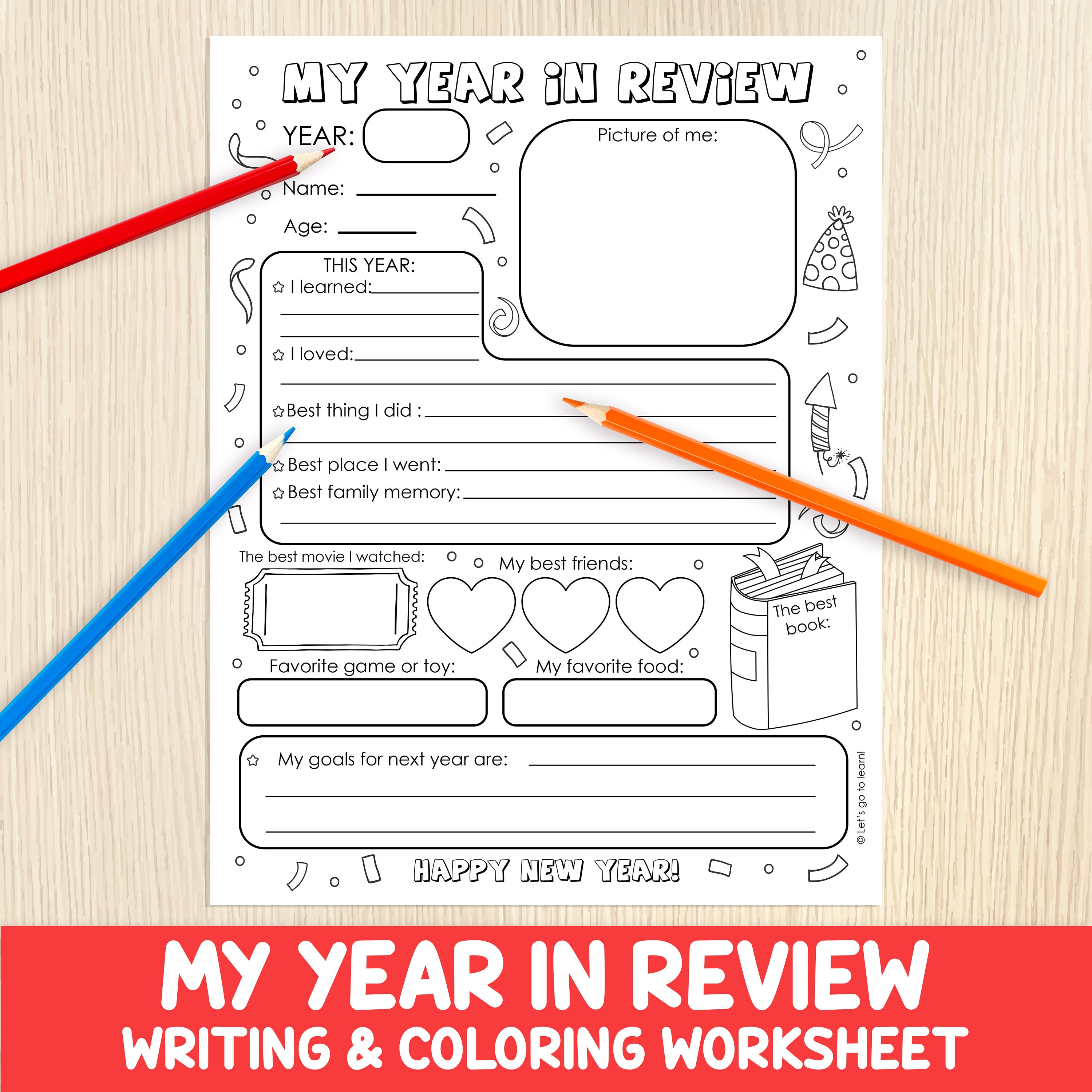 Year in Review for Kids - New Year's Eve Activity - End of Year ...