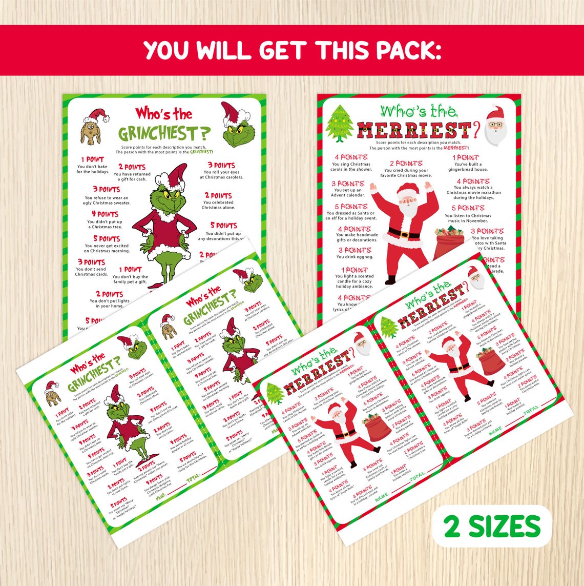 Whos the Grinchiest Game - Who's the Merriest Game - Christmas Game Bundle - Christmas Party ...