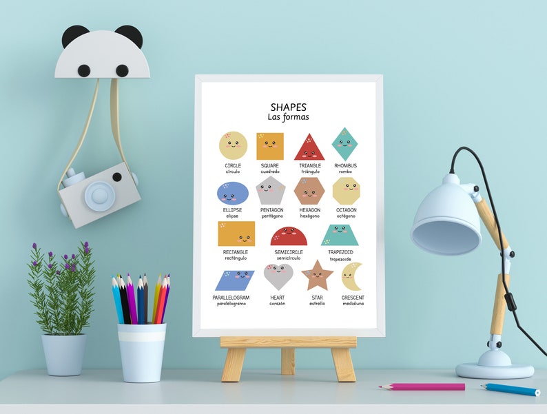 Shapes Poster in English & Spanish Bilingual Poster - Etsy