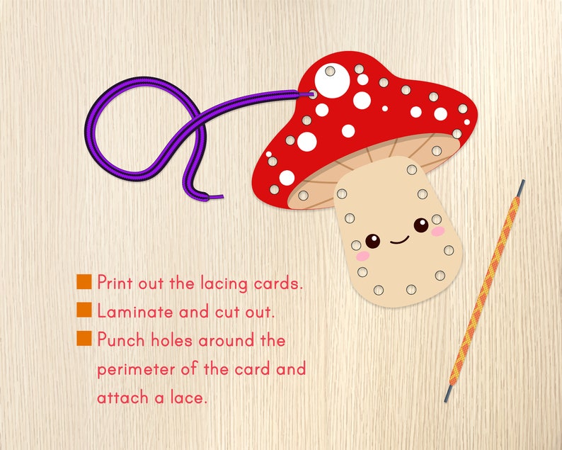Fall Lacing Cards Preschool Fine Motor Skill Activity Fall - Etsy