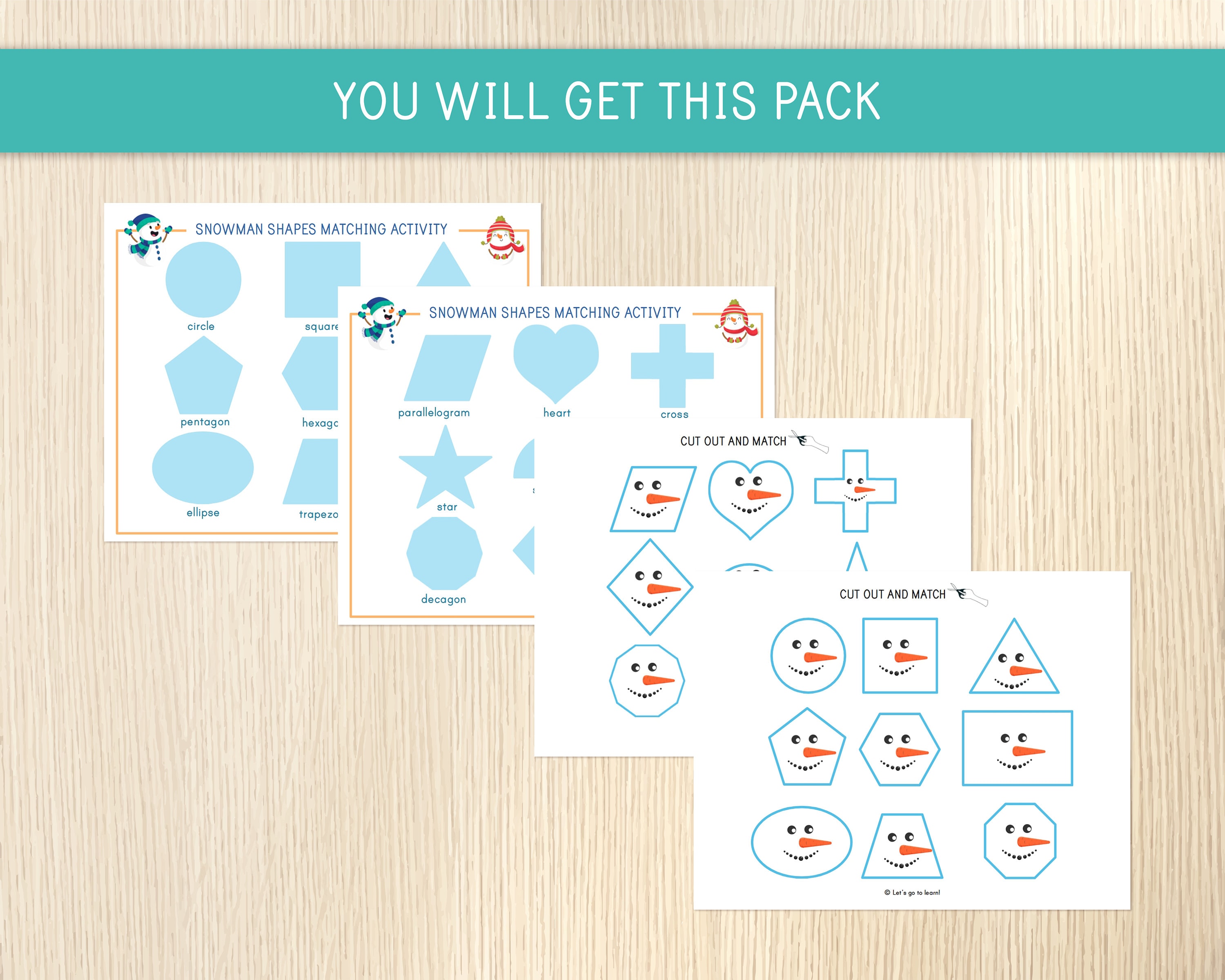 Snowman Shape Matching Game – Winter Math Activity for Toddlers ...
