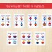 4th of July Game, Matching Activity for Kids, Cupcakes Puzzles, USA ...