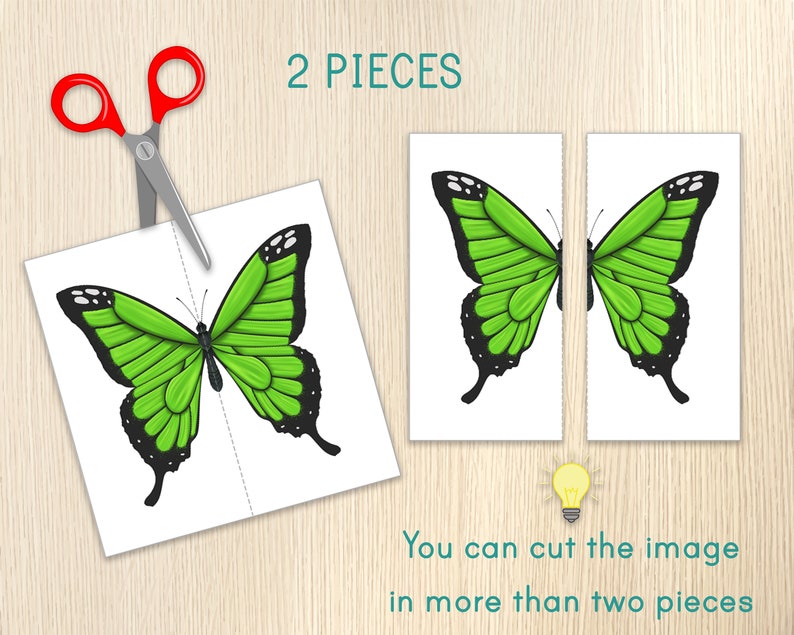 Butterfly Matching Activity Butterfly Puzzles Symmetry Kids - Etsy