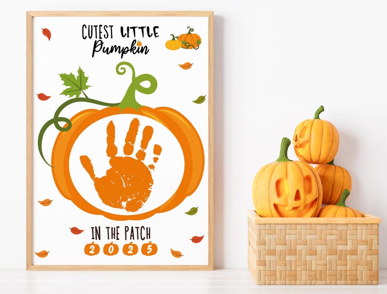 Halloween Pumpkin Handprint Craft 2025, Fall Activity, Toddler ...