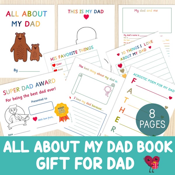 All About My Dad Book - Etsy